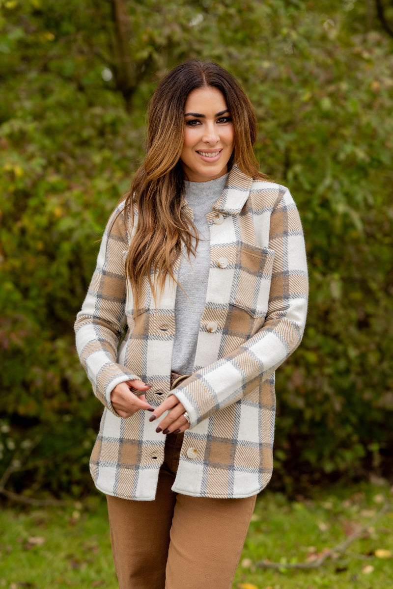 Southern Roots Plaid Shacket - Betsey's Boutique Shop - Coats & Jackets