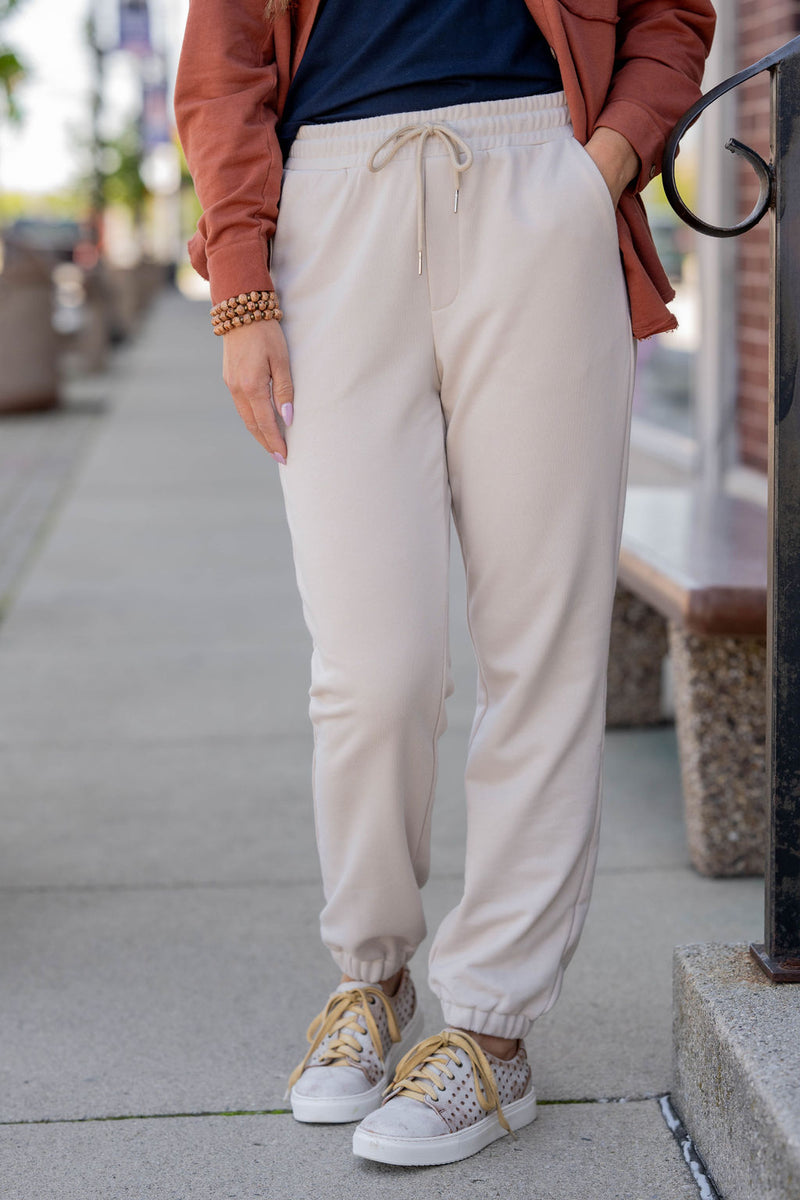 Simple Cinched Bottom Sweatpants - Betsey's Boutique Shop