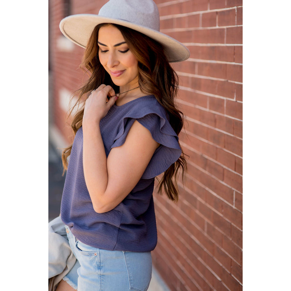 Double Flutter Short Sleeve Blouse – Betsey's Boutique Shop