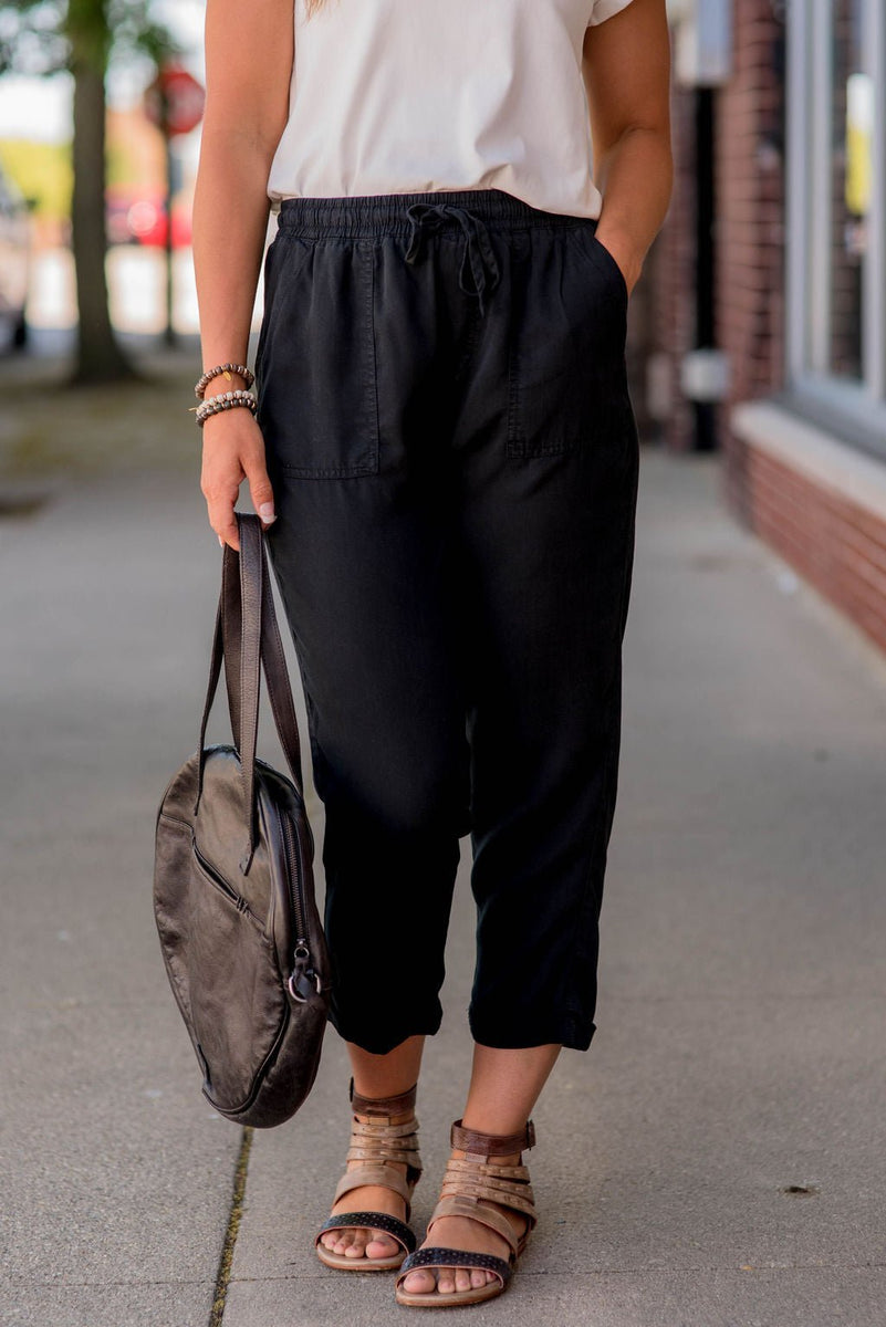 Relaxed Cuffed Bottom Pants - Betsey's Boutique Shop