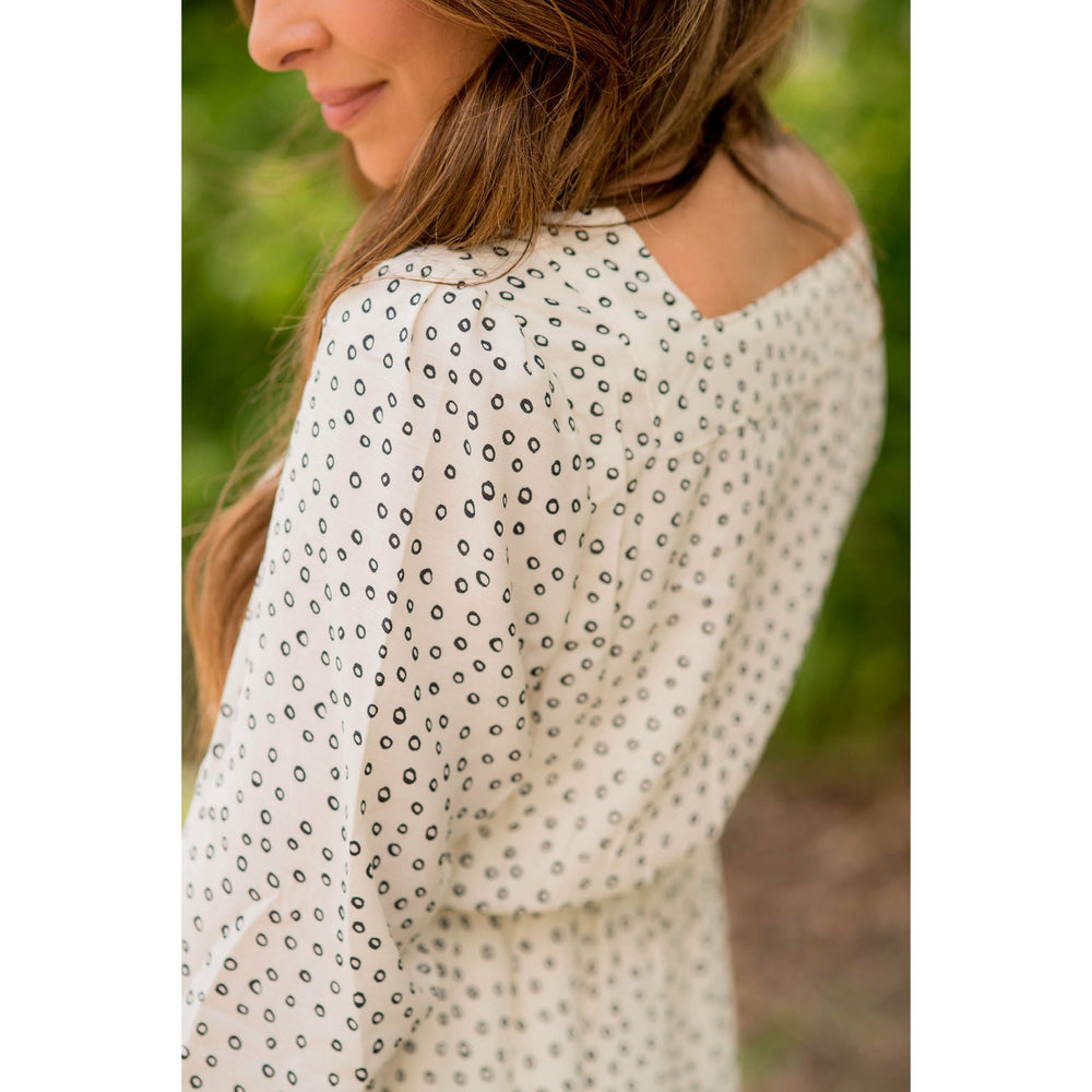 Circle Ruffle Bottom 3/4 Sleeve Dress - Betsey's Boutique Shop - Dresses