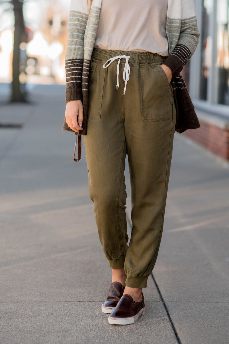 Front Pocket Drawstring Joggers - Betsey's Boutique Shop
