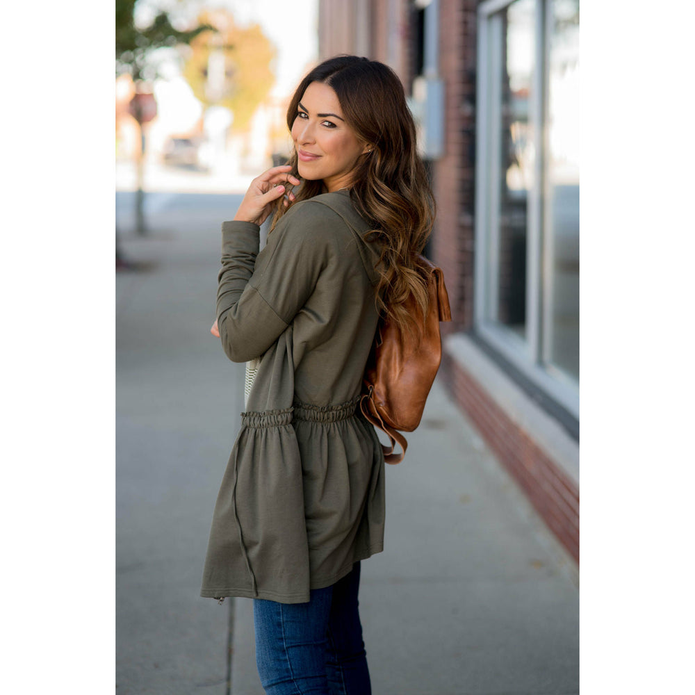 Jacket With Ruffles On The Bottom | Betsey's Boutique Shop