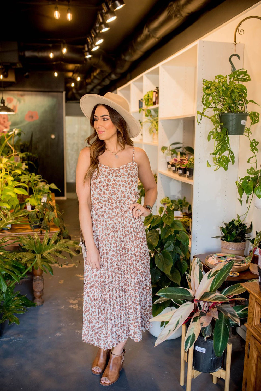 Floral Pleated Bottom Midi Dress - Betsey's Boutique Shop