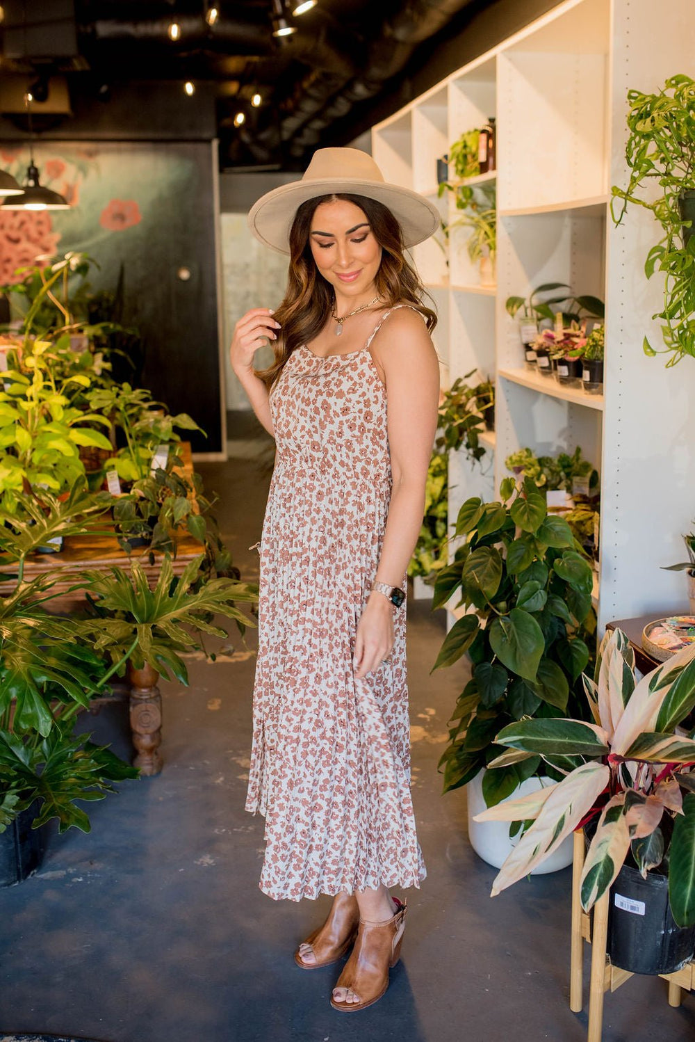 Floral Pleated Bottom Midi Dress - Betsey's Boutique Shop