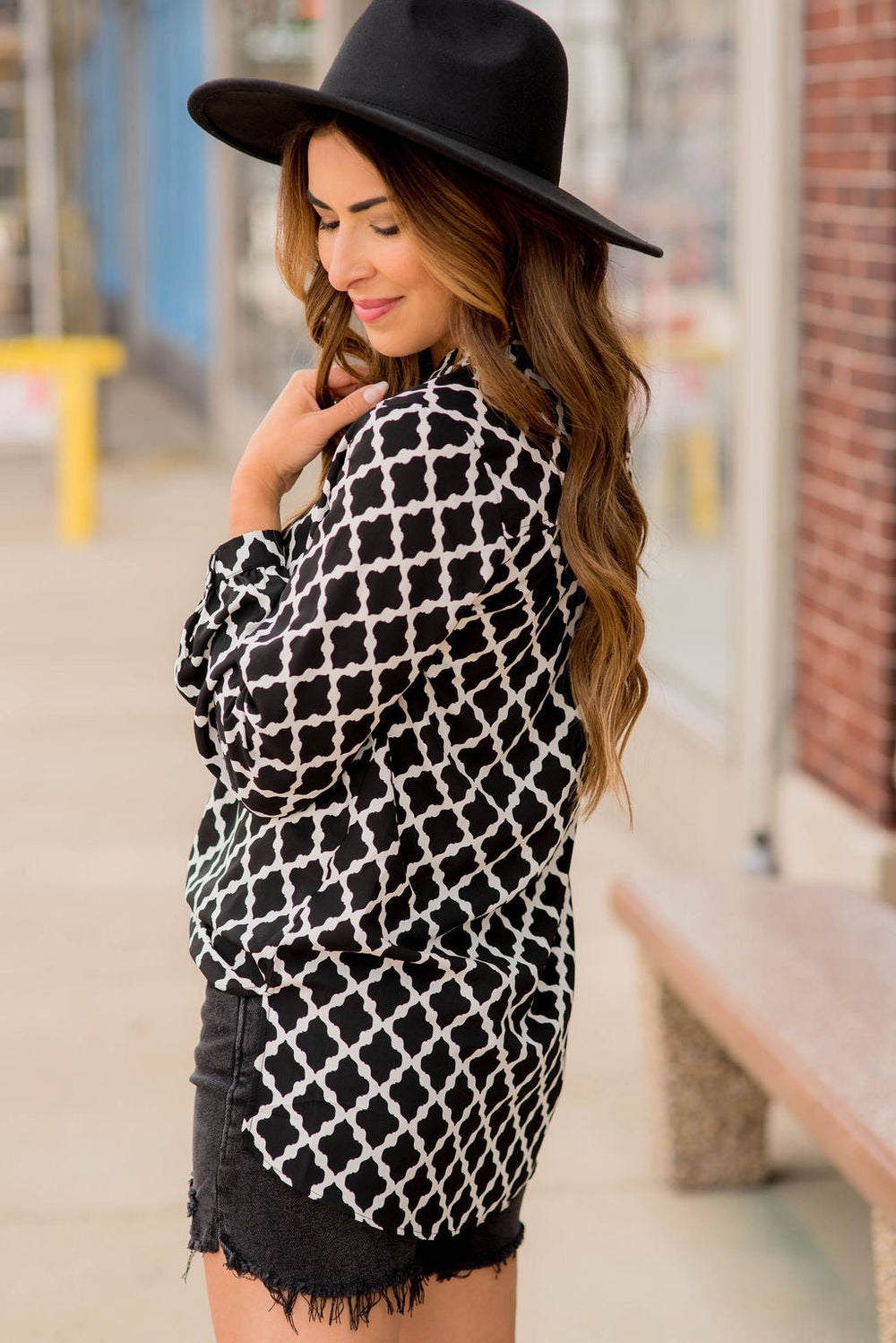 Geo Blouse - Betsey's Boutique Shop - Shirts & Tops