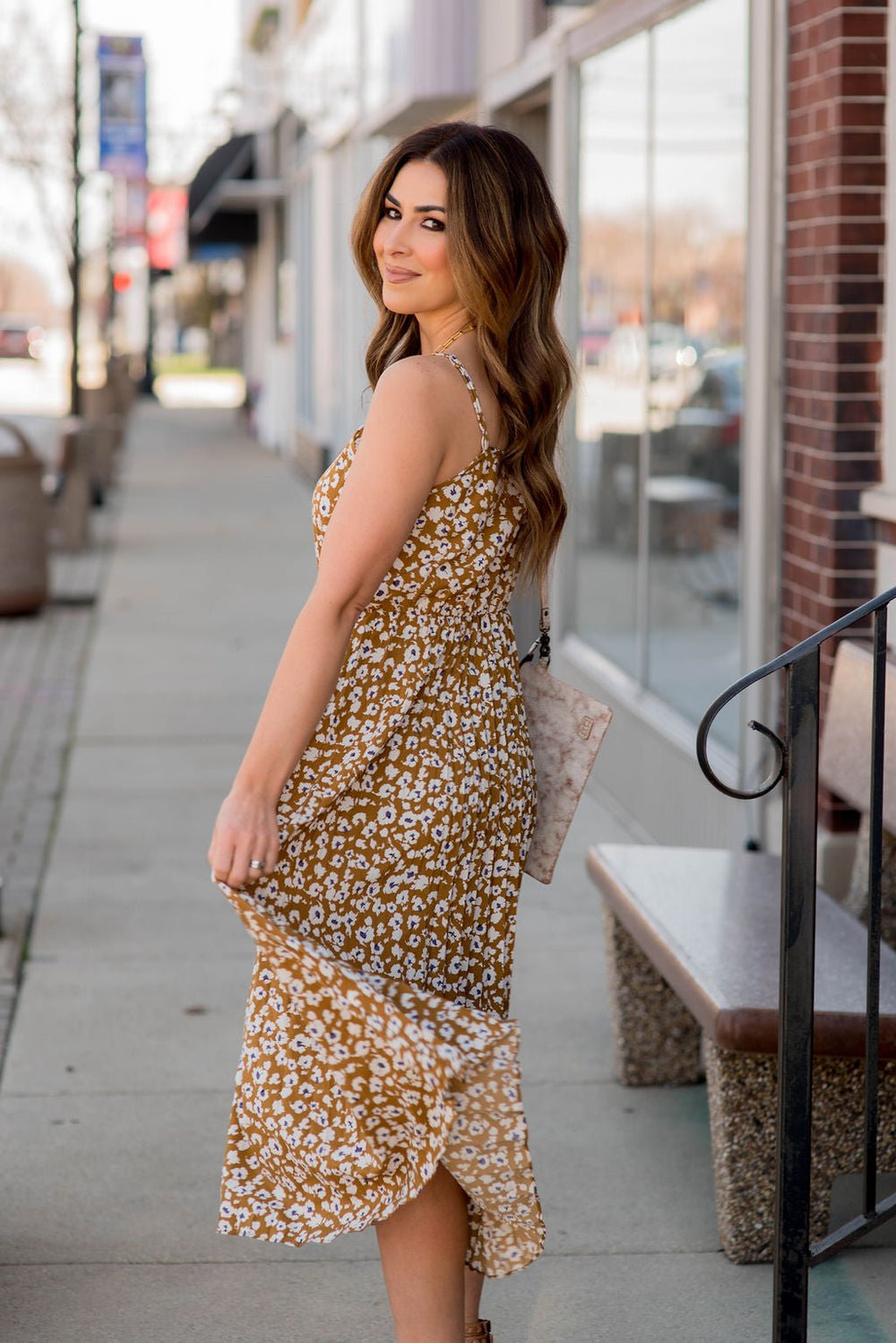 Floral Pleated Bottom Midi Dress - Betsey's Boutique Shop