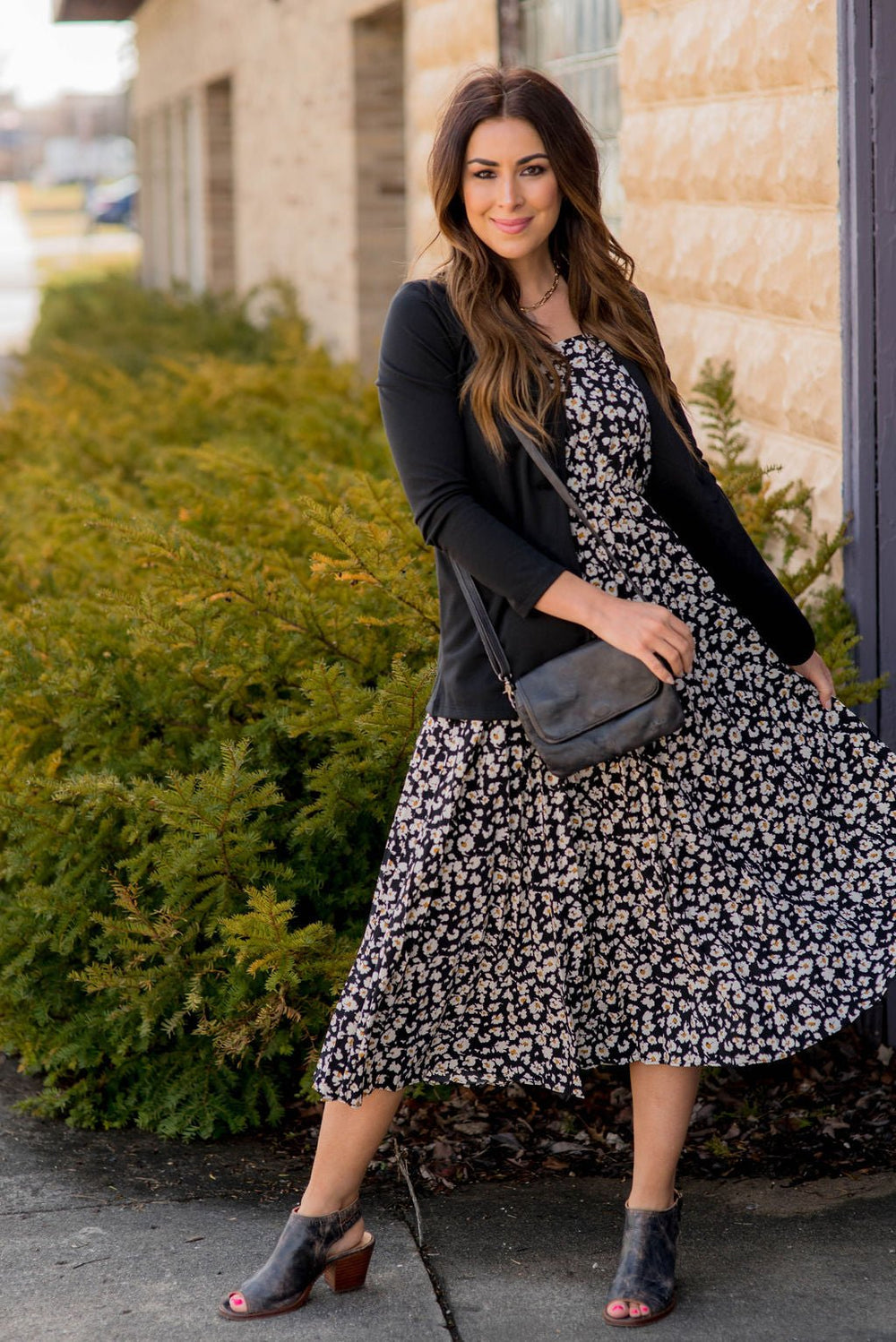 Floral Pleated Bottom Midi Dress - Betsey's Boutique Shop